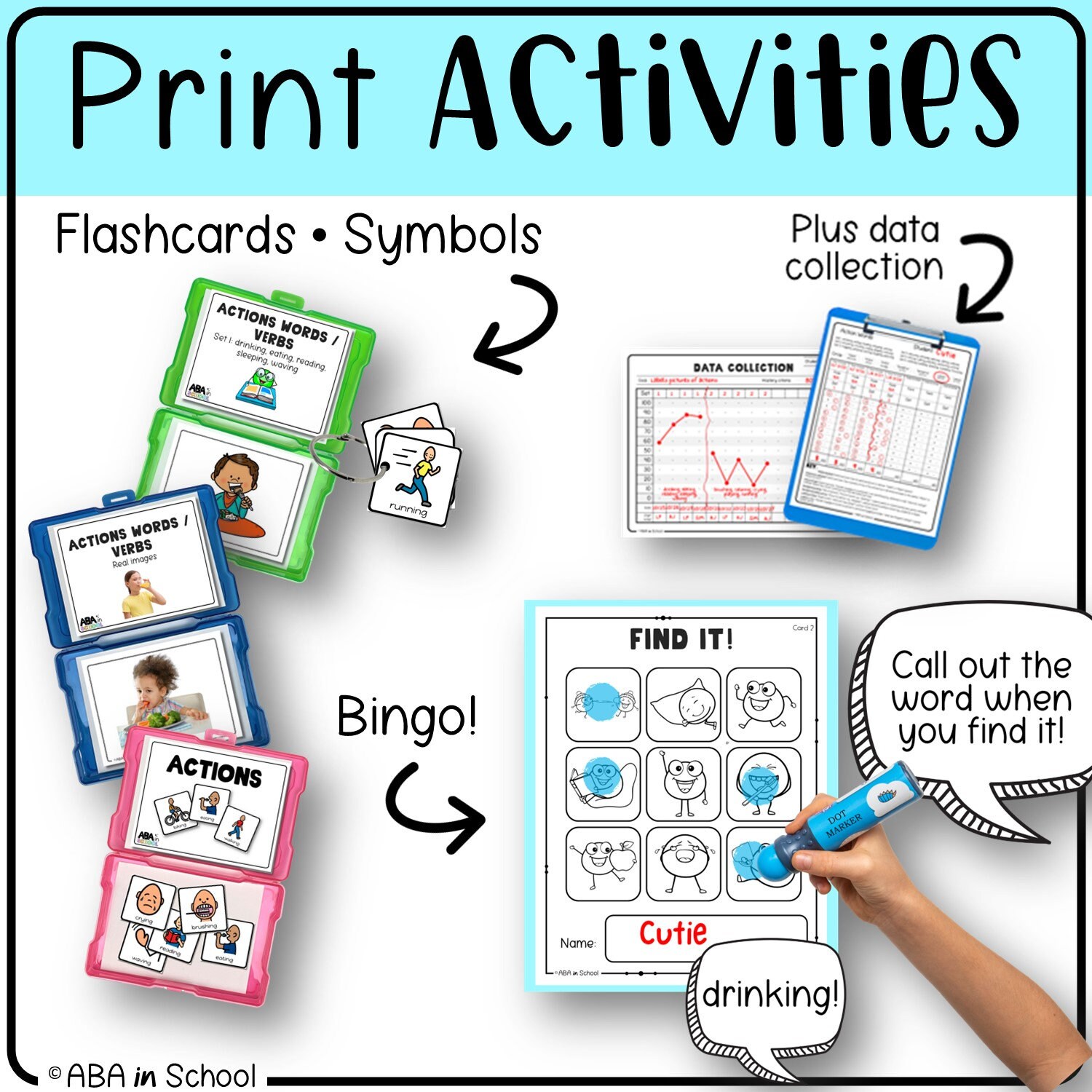 Labeling Actions - Identifying Actions and Verbs Flashcards - ABLLS ...