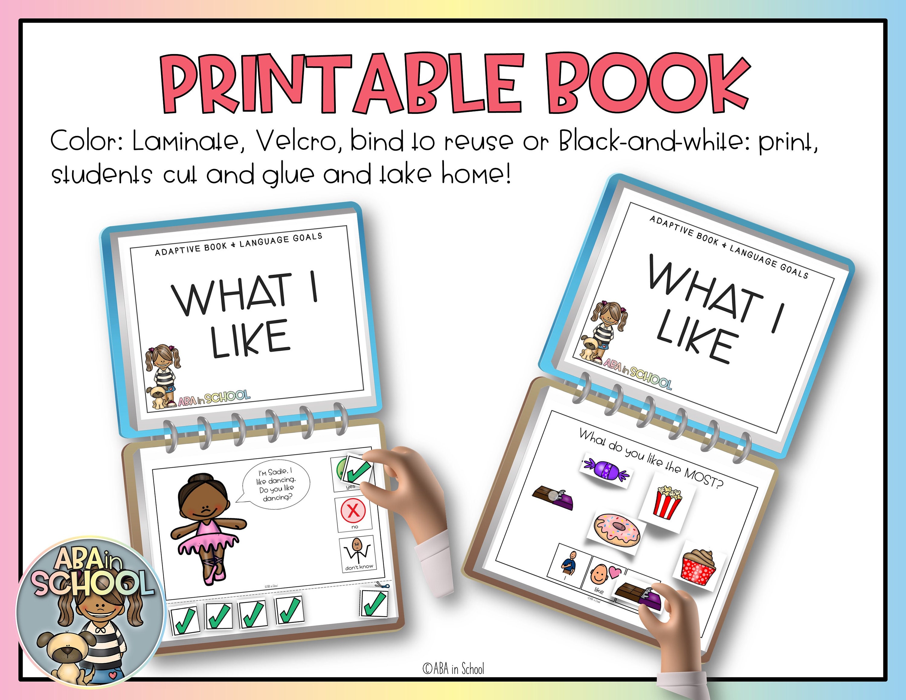 Adapted Book Core Words Vocabulary I Like and Don't Like - Etsy