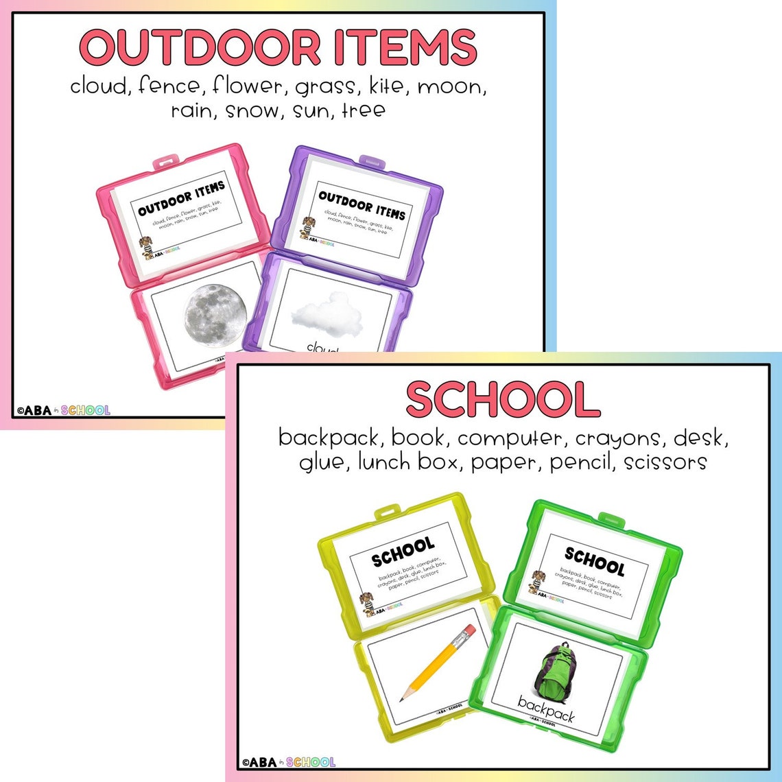 Nouns Flashcards REAL Images Special Education ABA ELL Speech Therapy ...