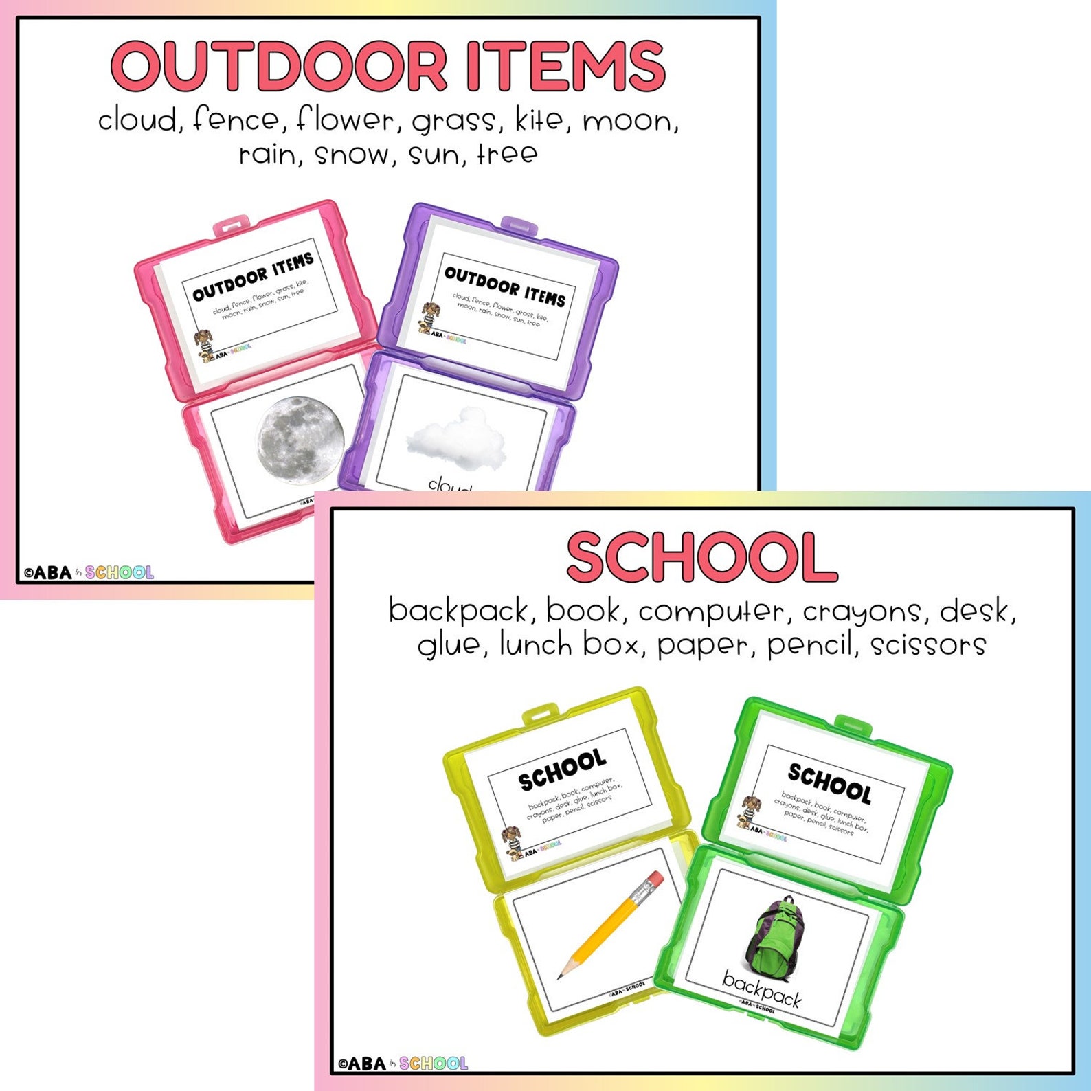 Nouns Flashcards REAL Images - Special Education ABA ELL Speech Therapy ...