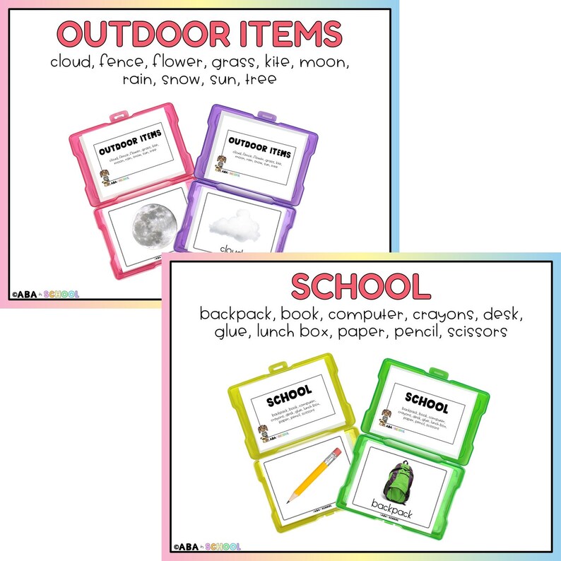 Nouns Flashcards REAL Images - Special Education ABA ELL Speech Therapy ...