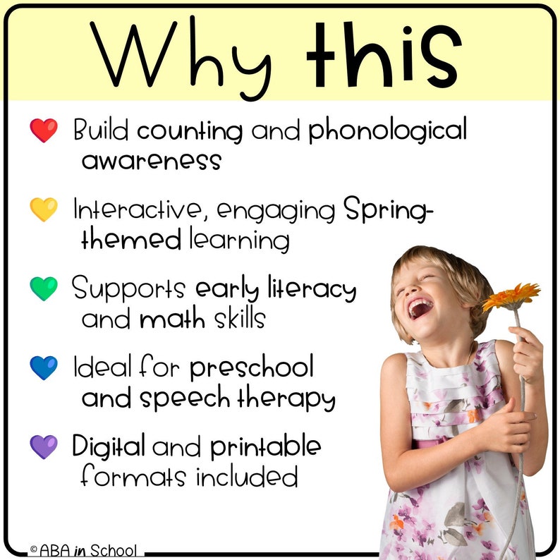 Spring Preschool Counting Craft and Activity With Adaptive Book 5 ...