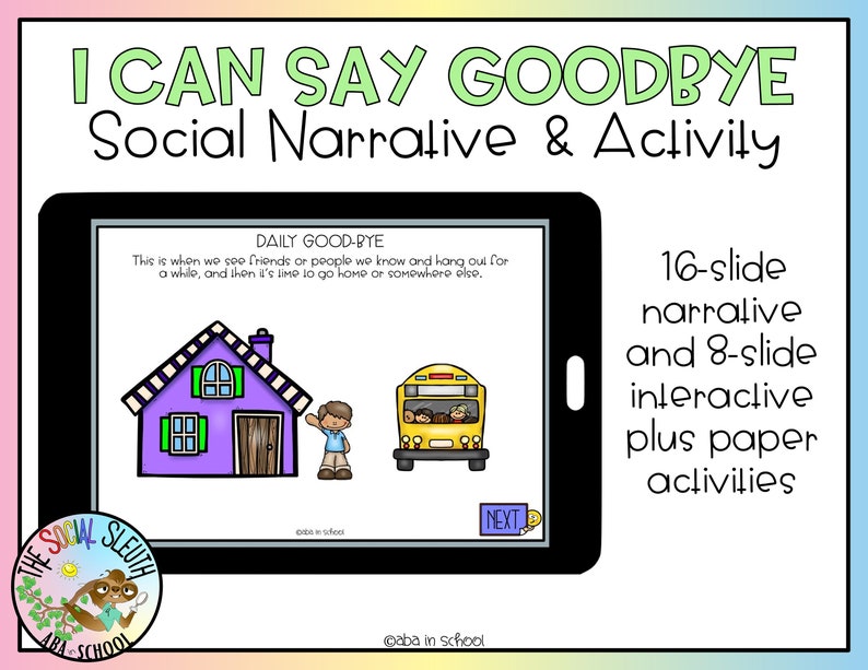 I Can Say Good-bye Preschool Social Skills Story and Activity Greetings ...