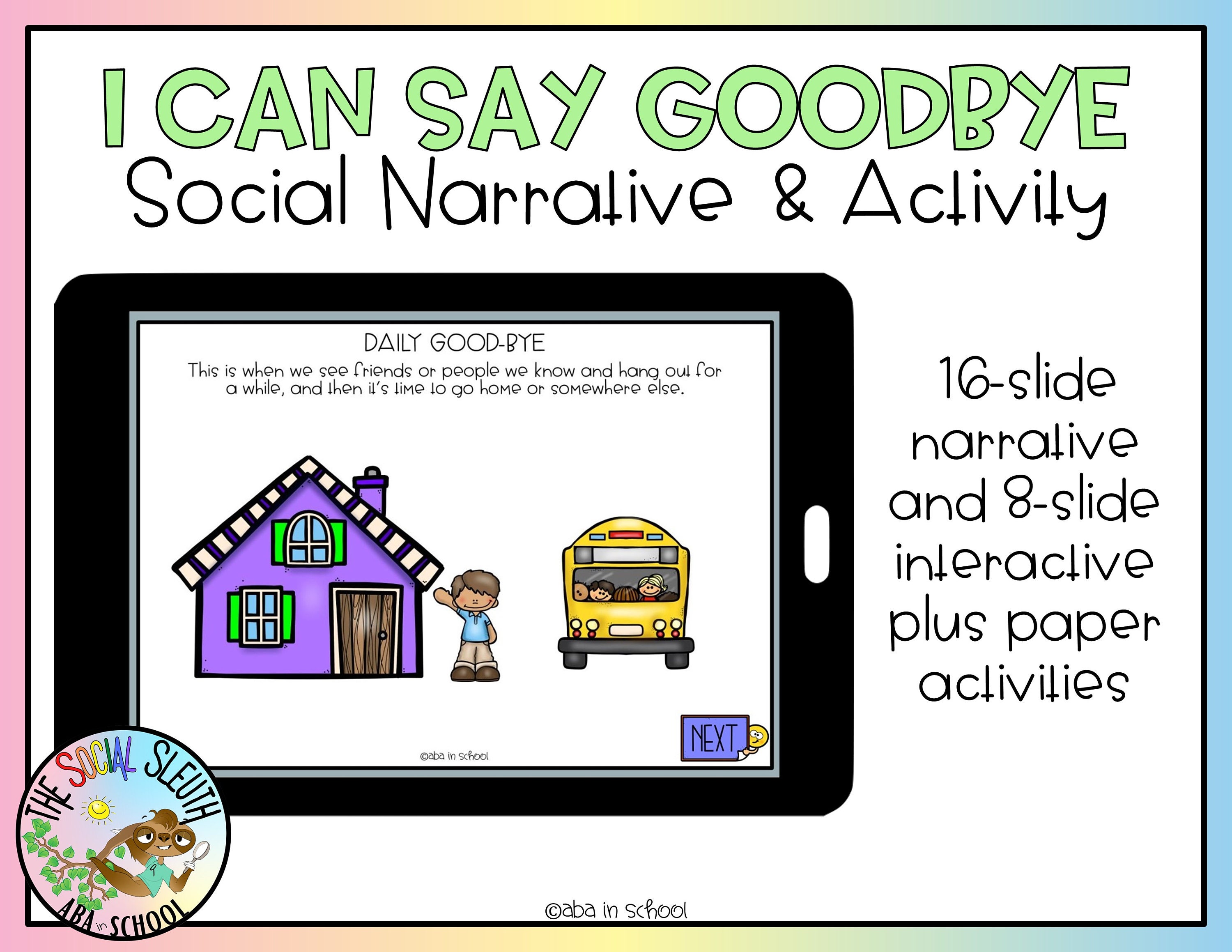 I Can Say Good-bye Preschool Social Skills Story and Activity Greetings ...