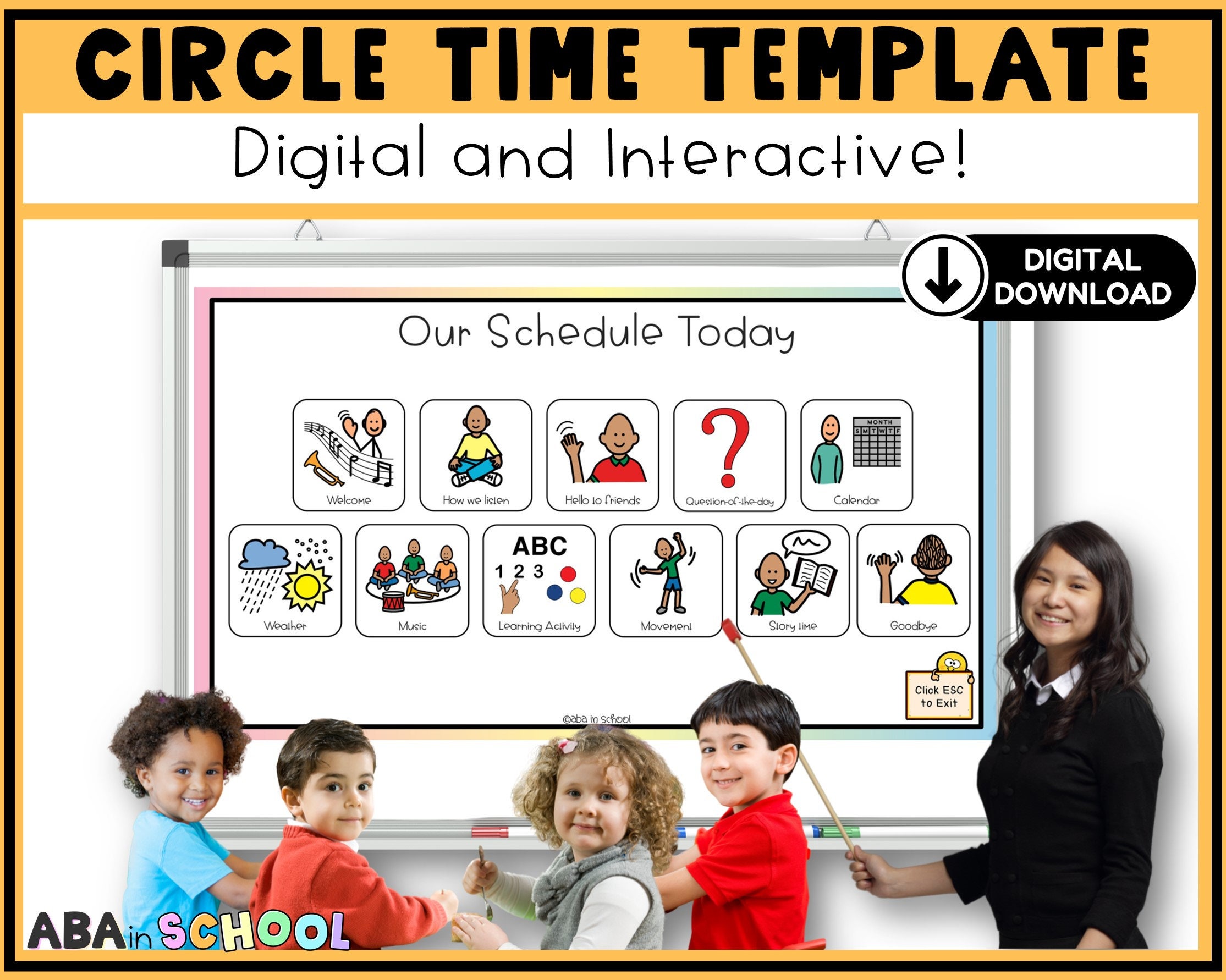 Digital Circle Time Template Customizable for Preschool & Special ...
