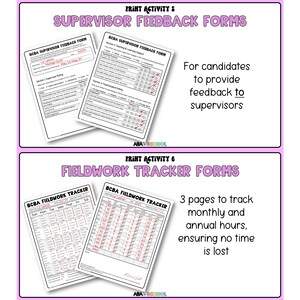 BCBA Fieldwork Supervision Tracker: ABA Feedback Forms (digital ...