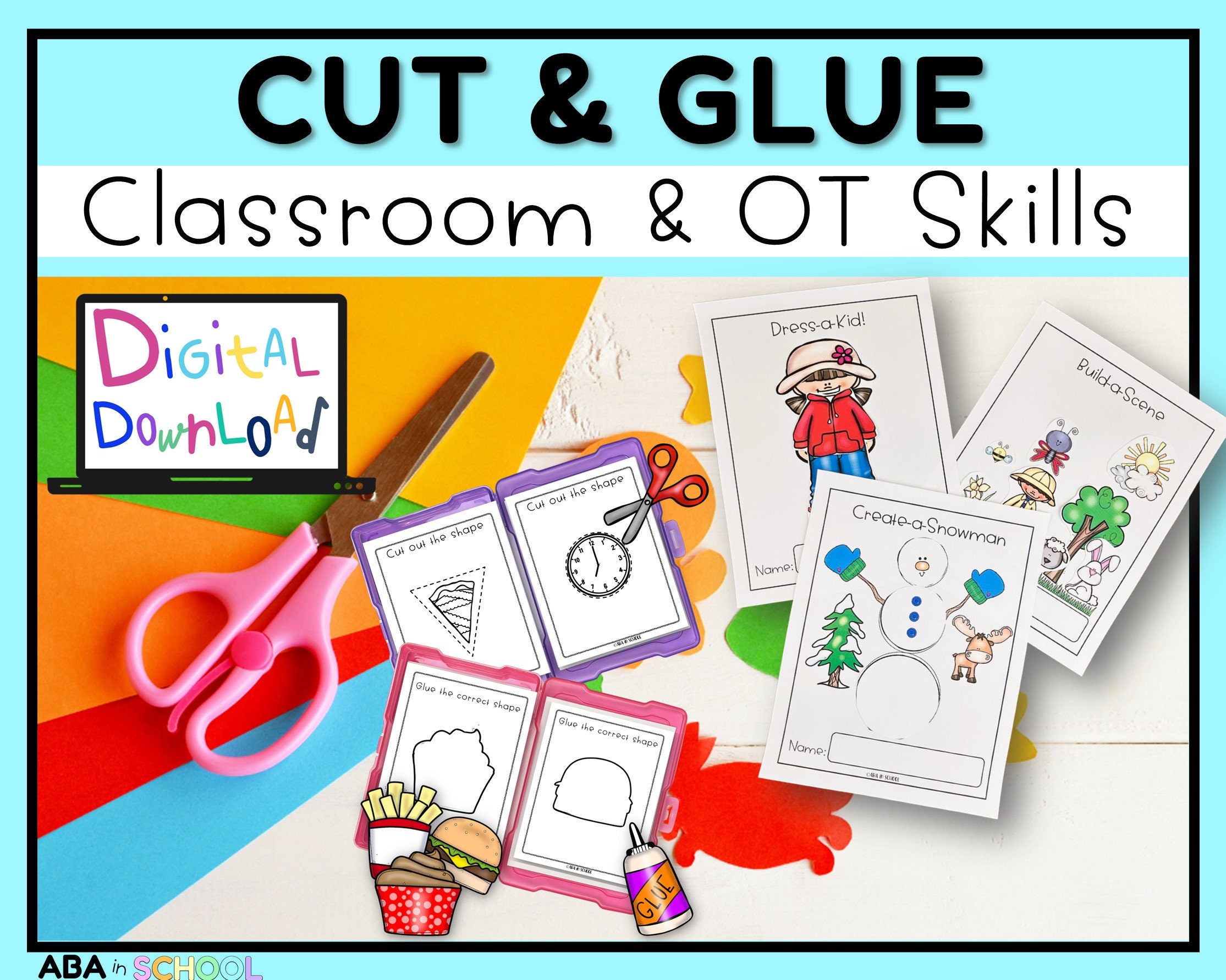 Cutting Activities and Gluing | Fine Motor Skill Activity | OT and ...