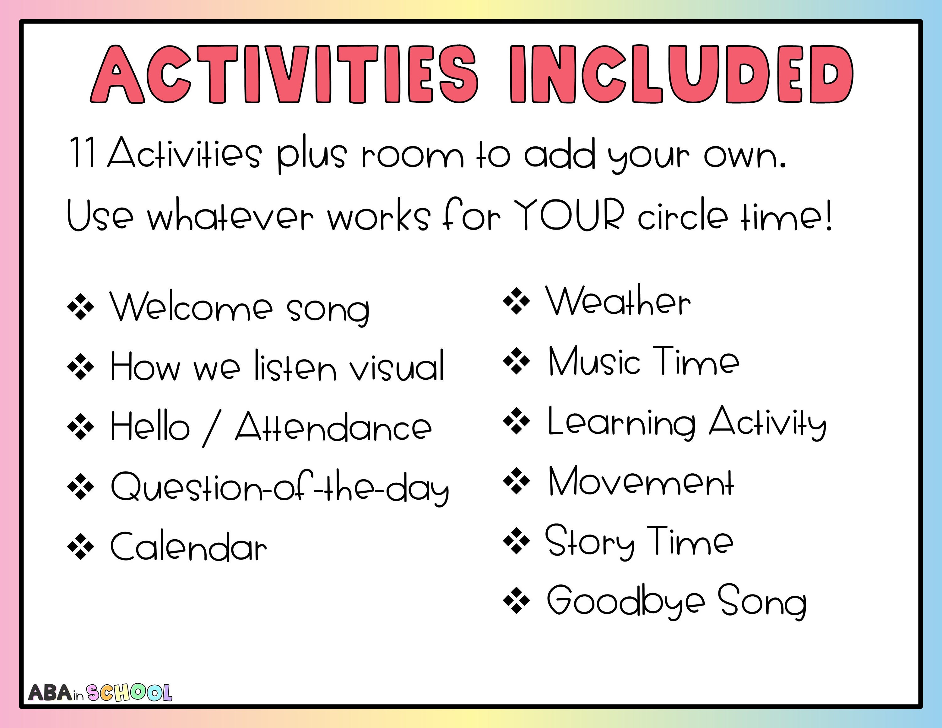 Digital Circle Time Template Customizable for Preschool & Special ...