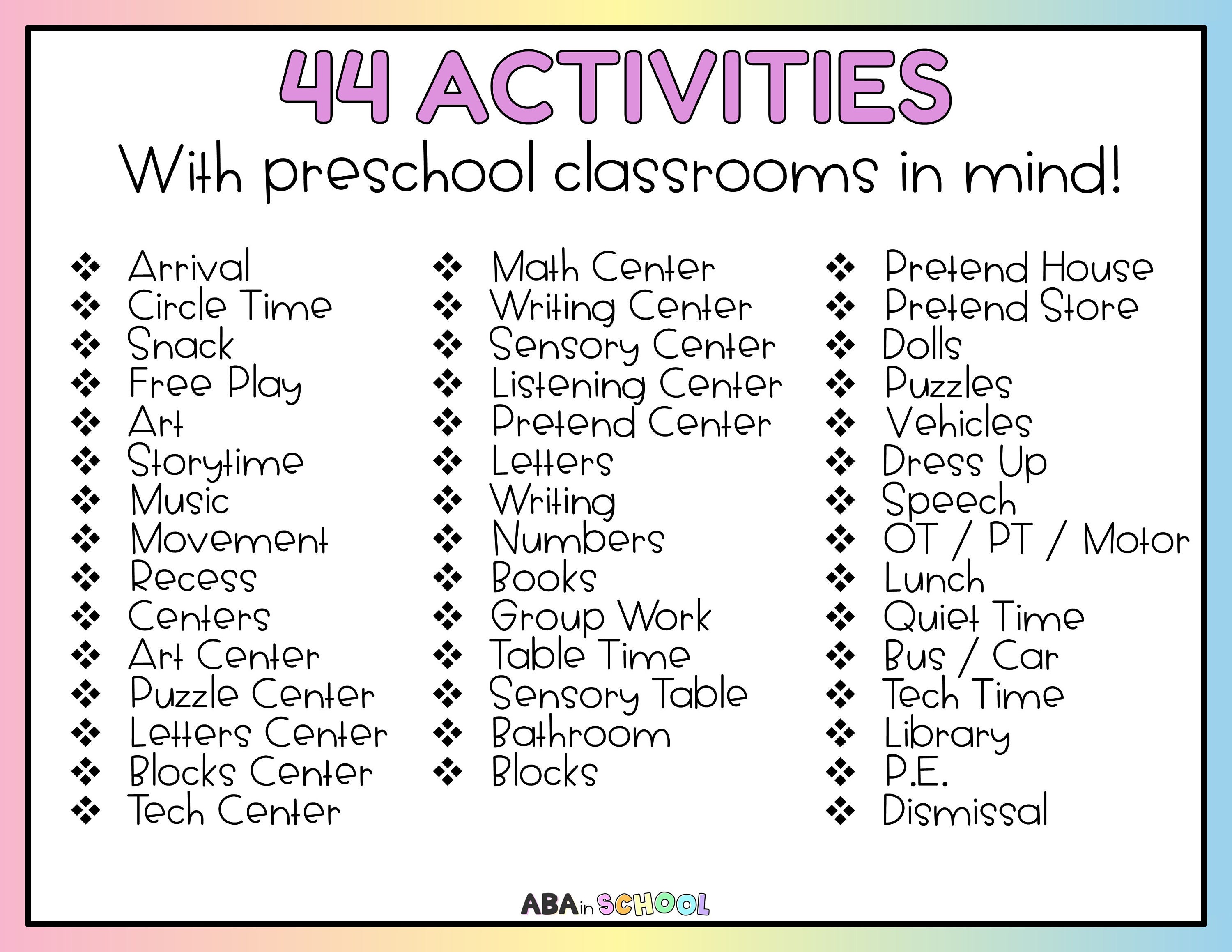Visual Schedule and Centers Signs Inclusive for Preschool and Special ...