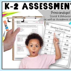 Kindergarten Assessment and K-2 With Student Data Tracking - Special ...