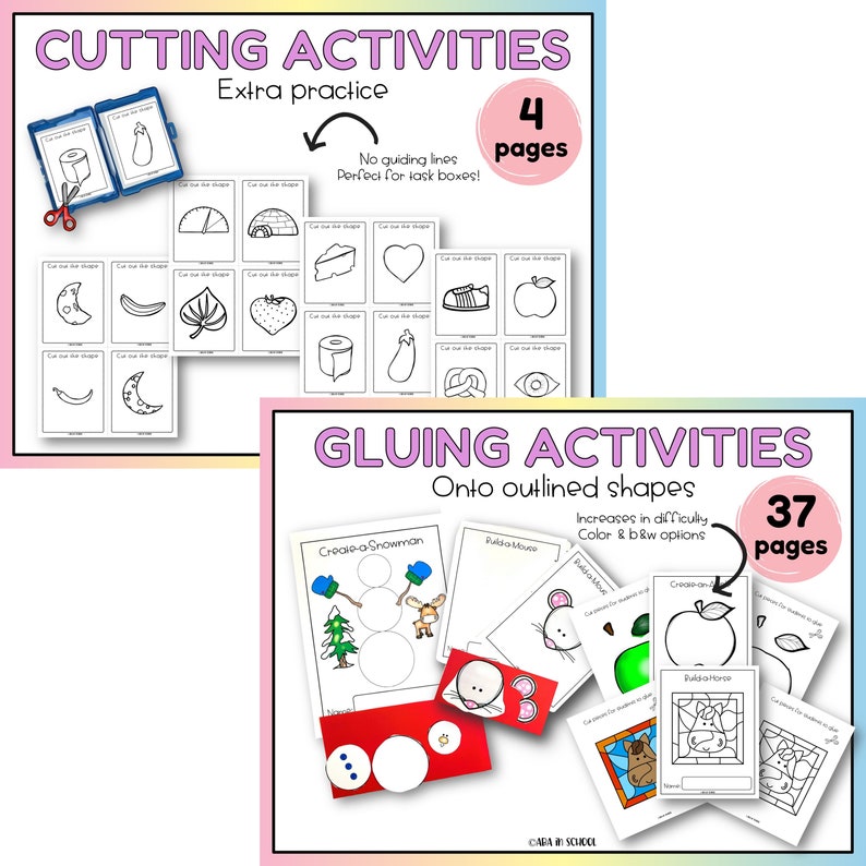 Cutting Activities and Gluing | Fine Motor Skill Activity | OT and ...