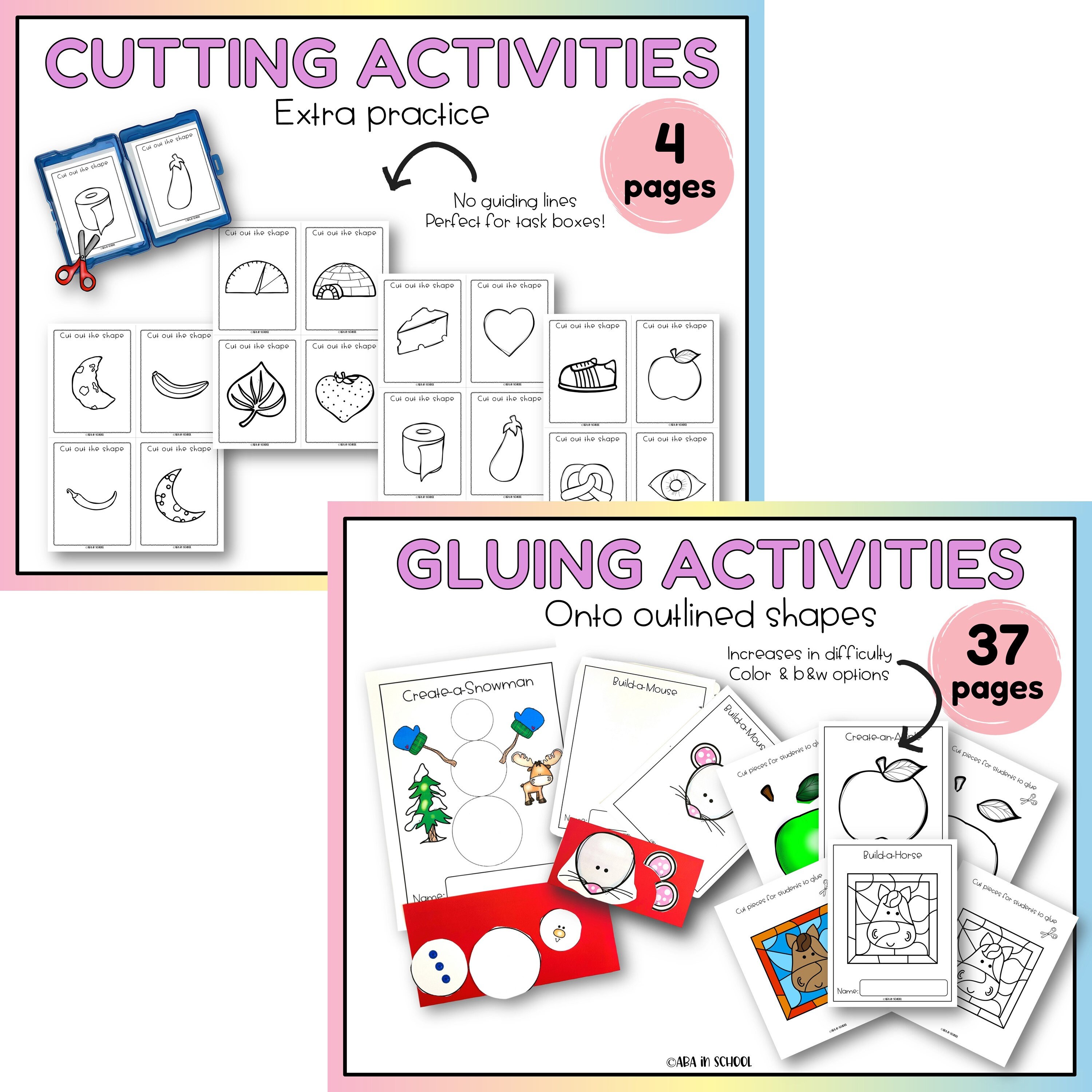 Cutting Activities and Gluing | Fine Motor Skill Activity | OT and ...