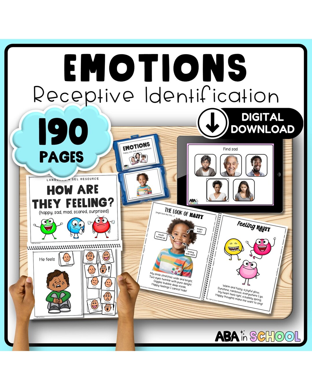 Identifying Emotions Autism - Emotions Card With Pictures With Digital ...