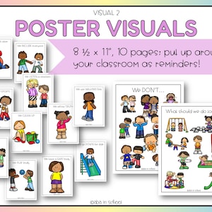 Recess Rules and Behavior Social Skills Visuals Playground Expectations ...