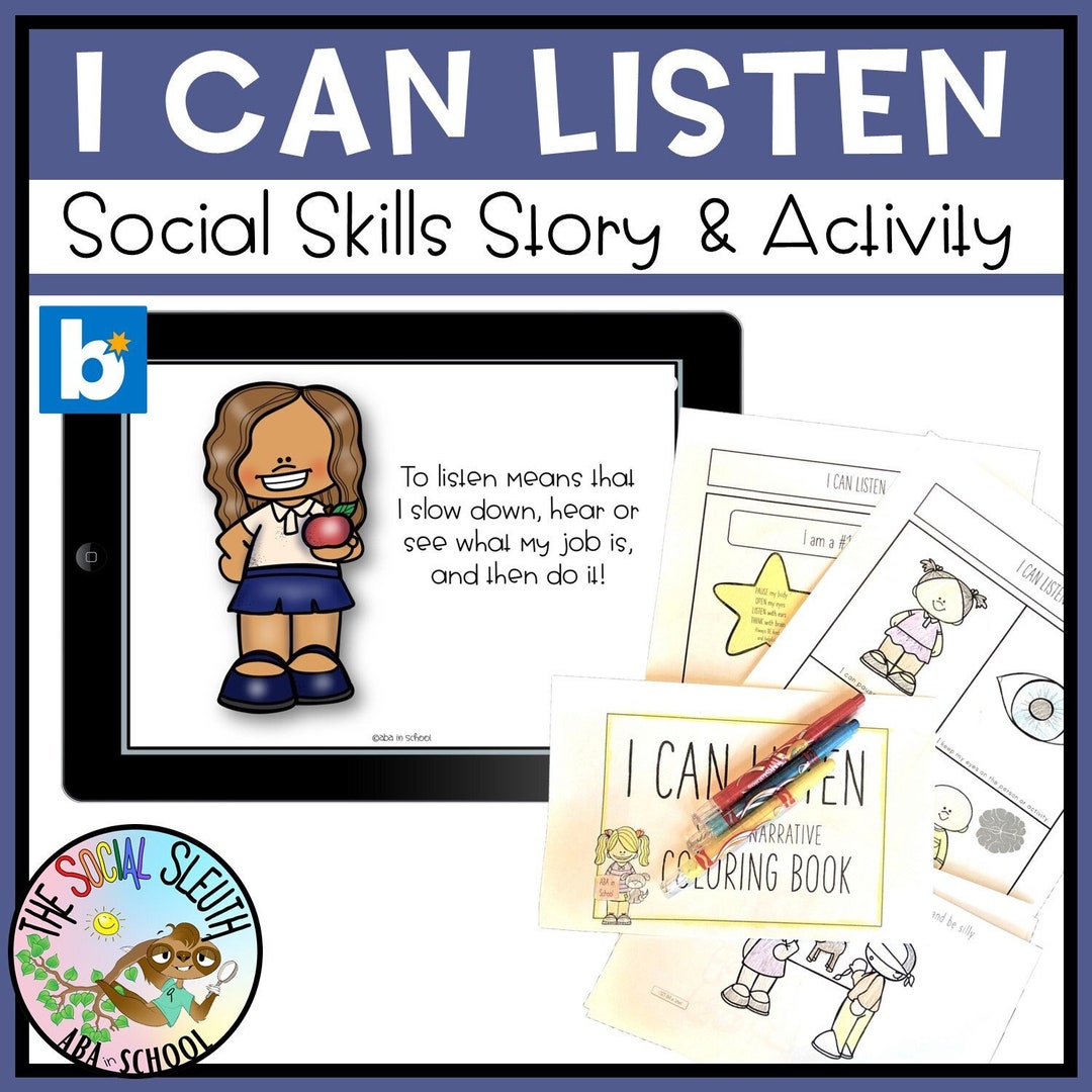 Preschool Social Skills Story and Activity I CAN LISTEN | Social ...