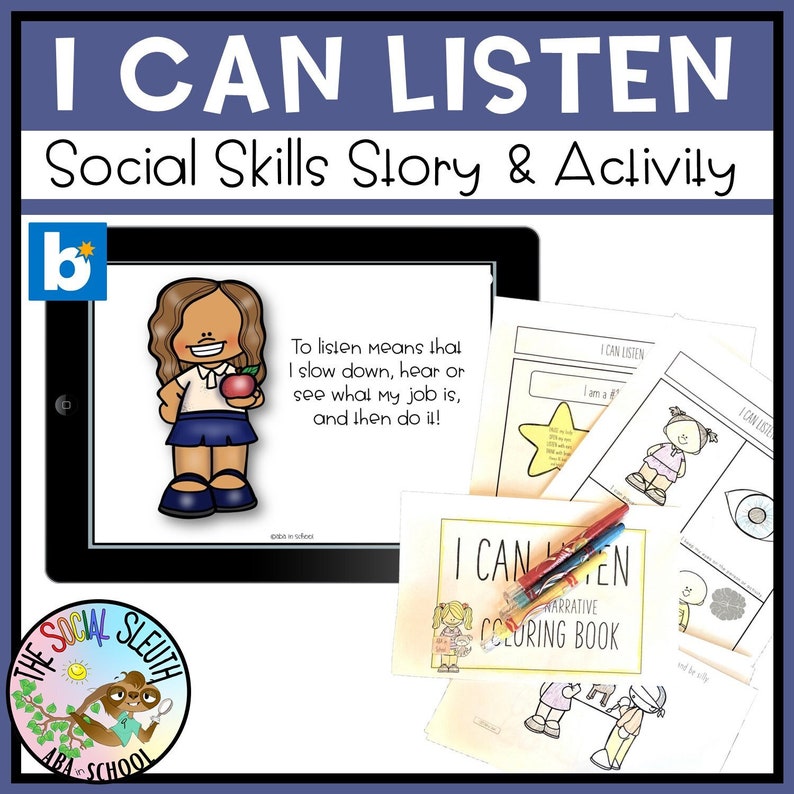 Preschool Social Skills Story and Activity I CAN LISTEN | Social ...