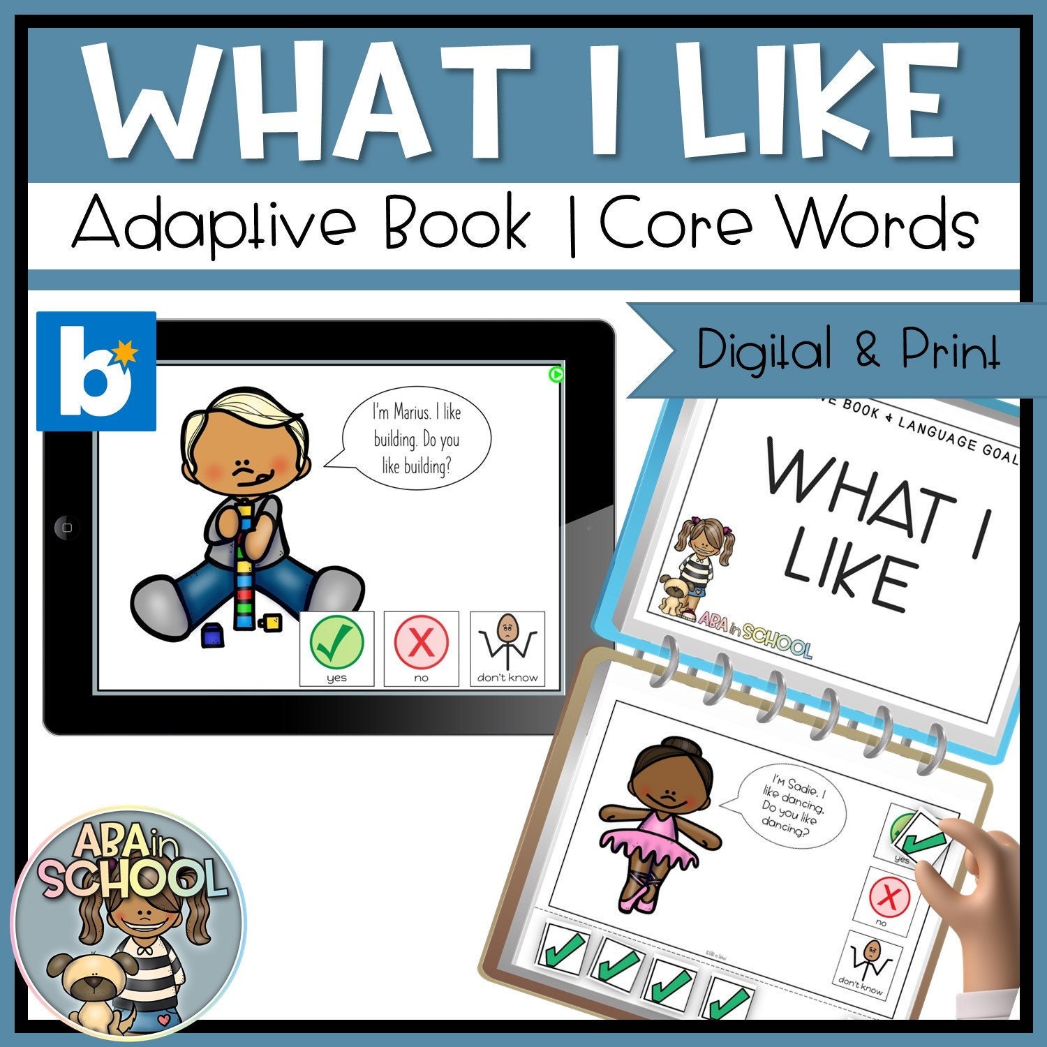 Adapted Book Core Words Vocabulary I Like and Don't Like - Etsy