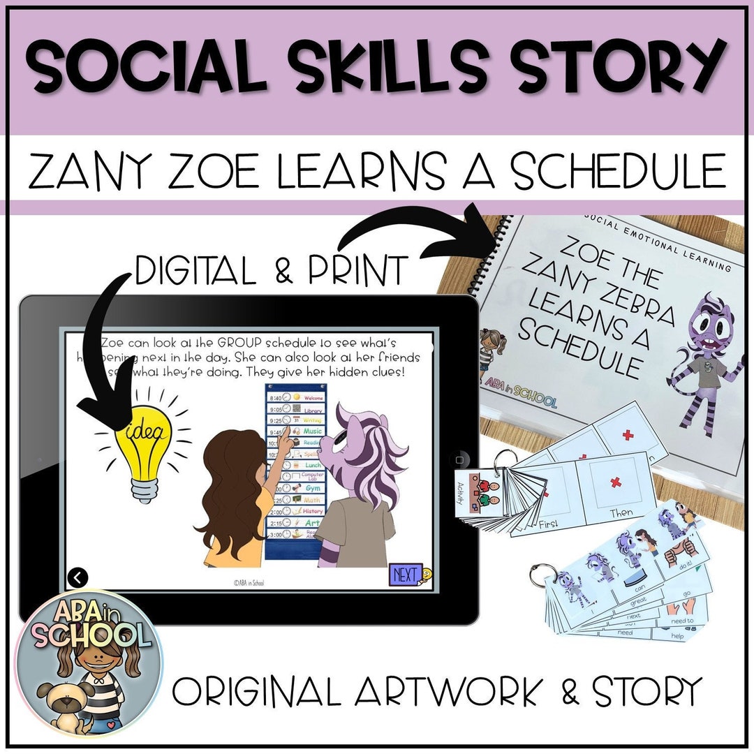 Social Skills Activity Following a Schedule ORIGINAL Artwork & Story - Etsy