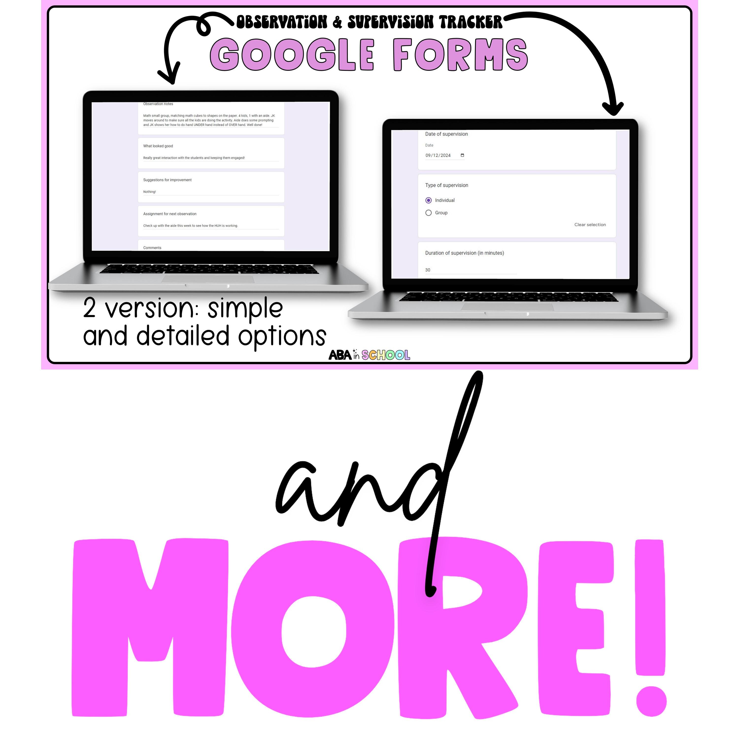 RBT Supervision Tracker - Classroom Behavior Observation Form - Data ...