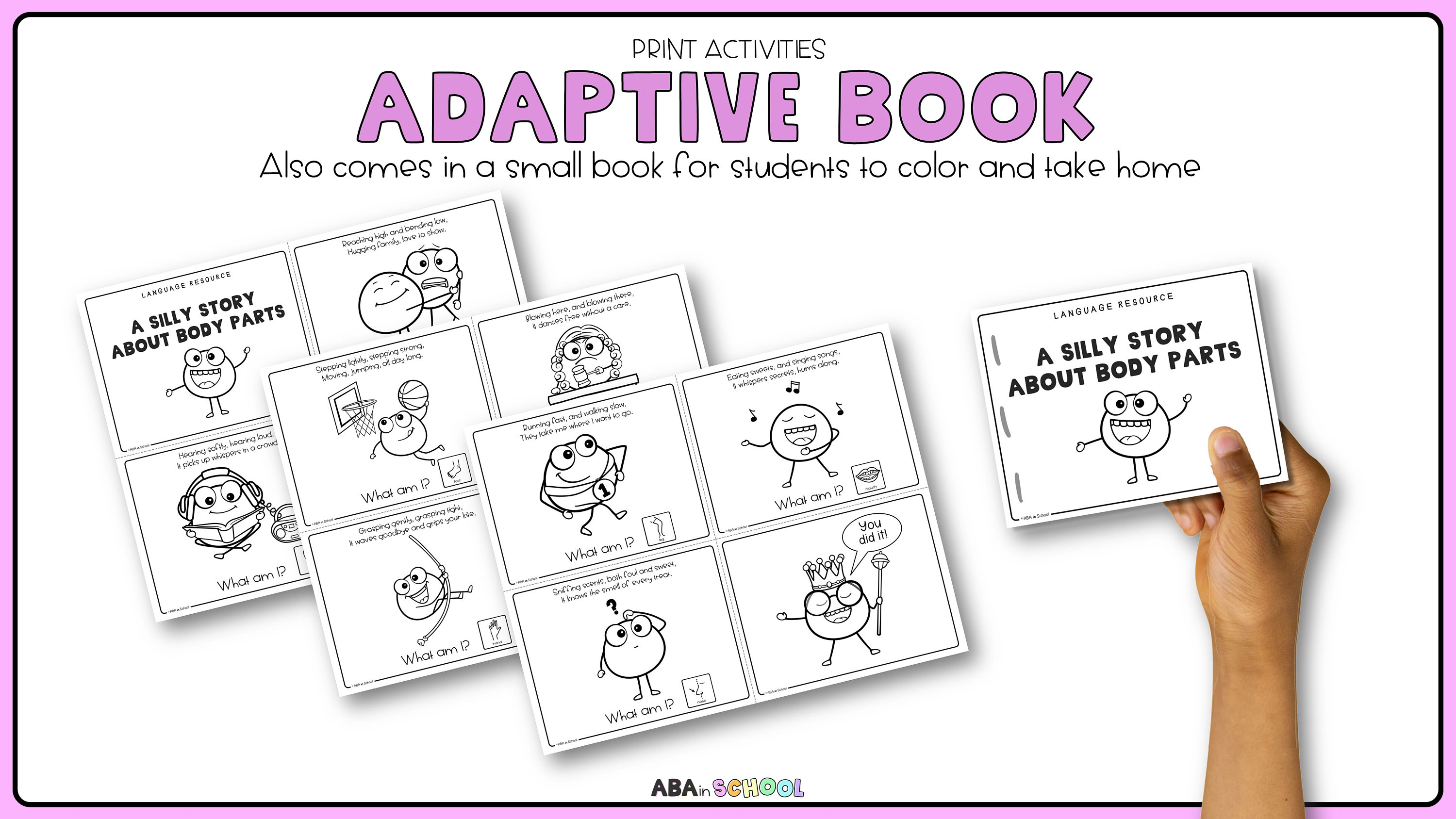 Receptive Identification BODY PARTS Vocabulary Activity ABLLS ...