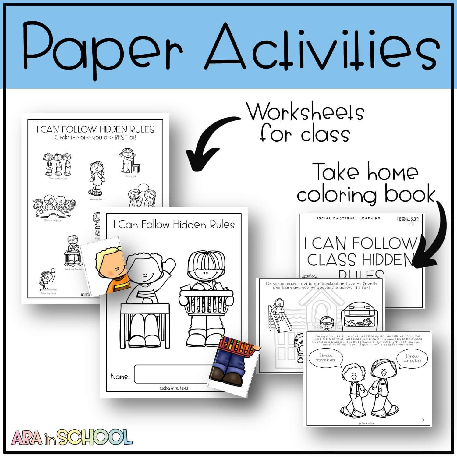 Preschool Social Skills Story and Activity I CAN FOLLOW RULES | Social ...