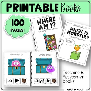 Preposition Visuals Expressive Vocabulary IEP Data Binder & ABLLS ...