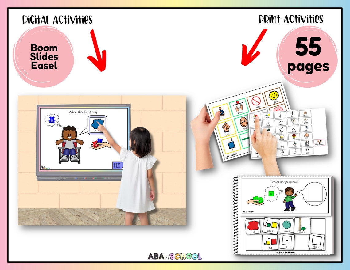 Requesting Activities Adjectives Speech Therapy Special Education and ...