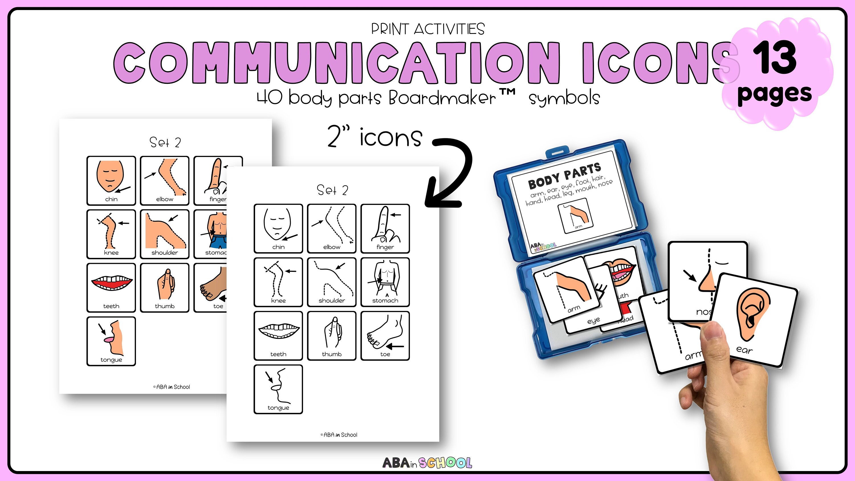 Receptive Identification BODY PARTS Vocabulary Activity ABLLS ...