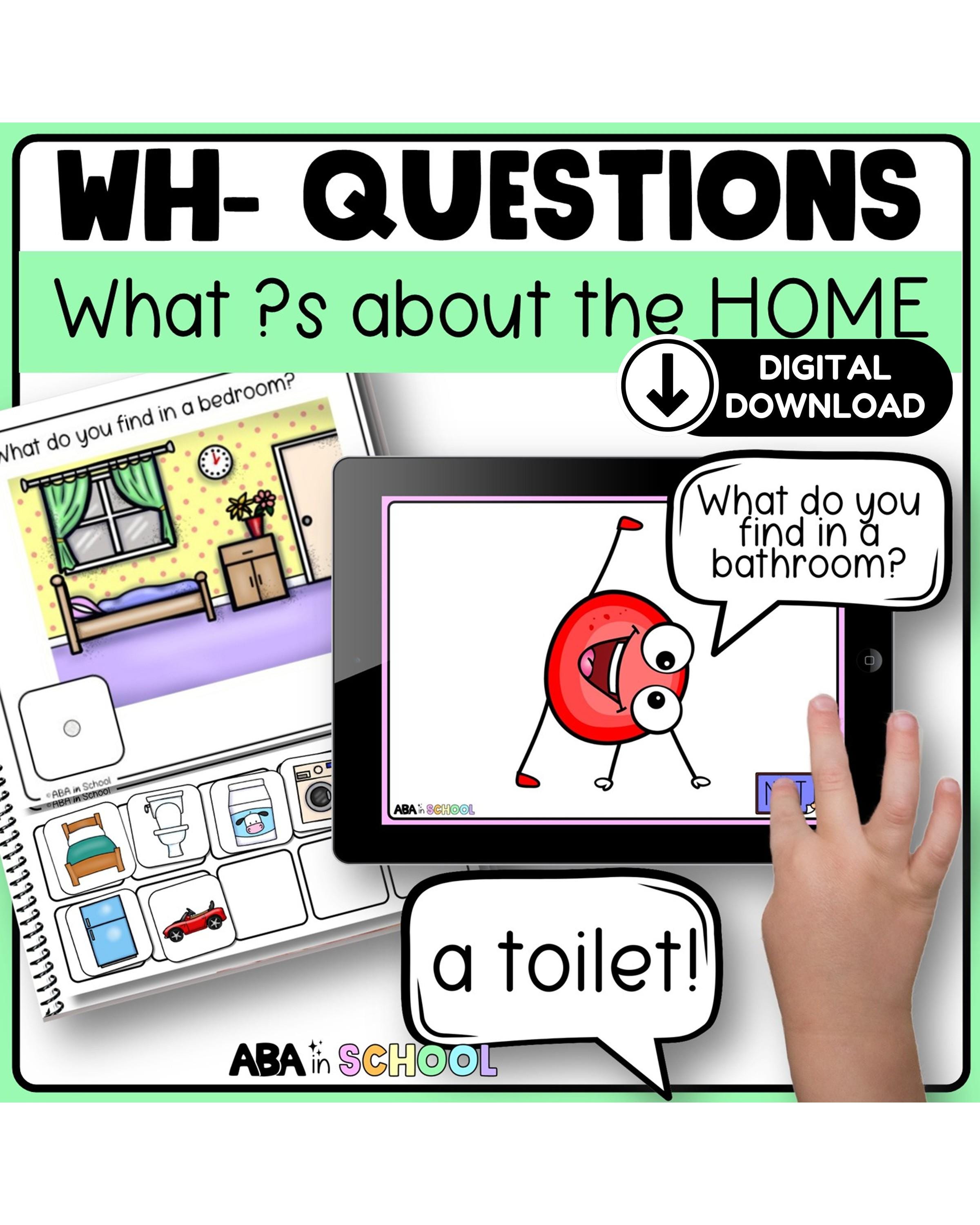 Functional WH Questions About Home - ABA & Speech (digital Download) - Etsy