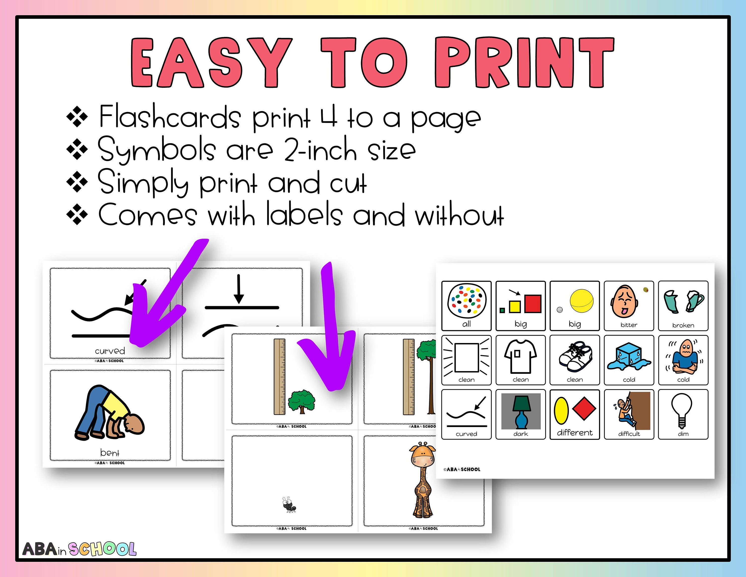 Tarjetas didácticas de adjetivos para actividades de tarjetas de tareas ...