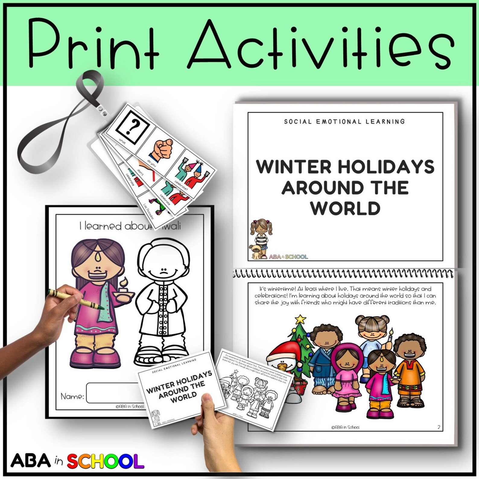 Winter Adaptive Books Holidays Around the World Special Education ...