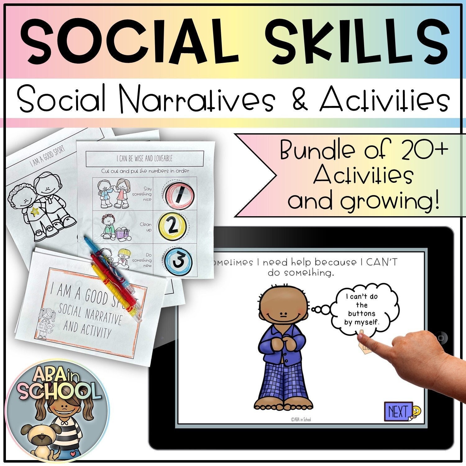 Social Skills Lessons for Preschool Social Narratives and Activities 20 ...