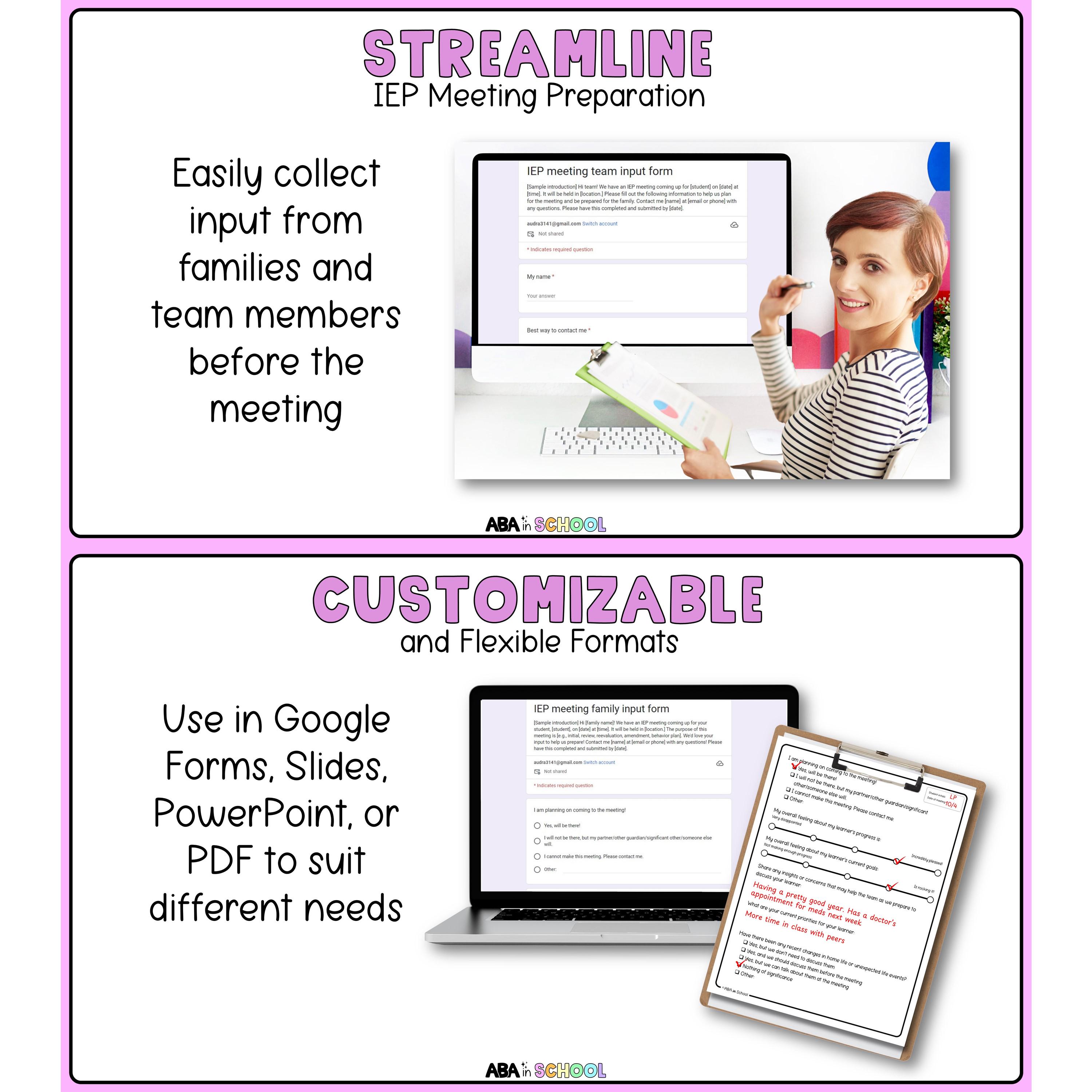 Editable IEP Meeting Agenda & Parent Input Forms (digital Download) - Etsy