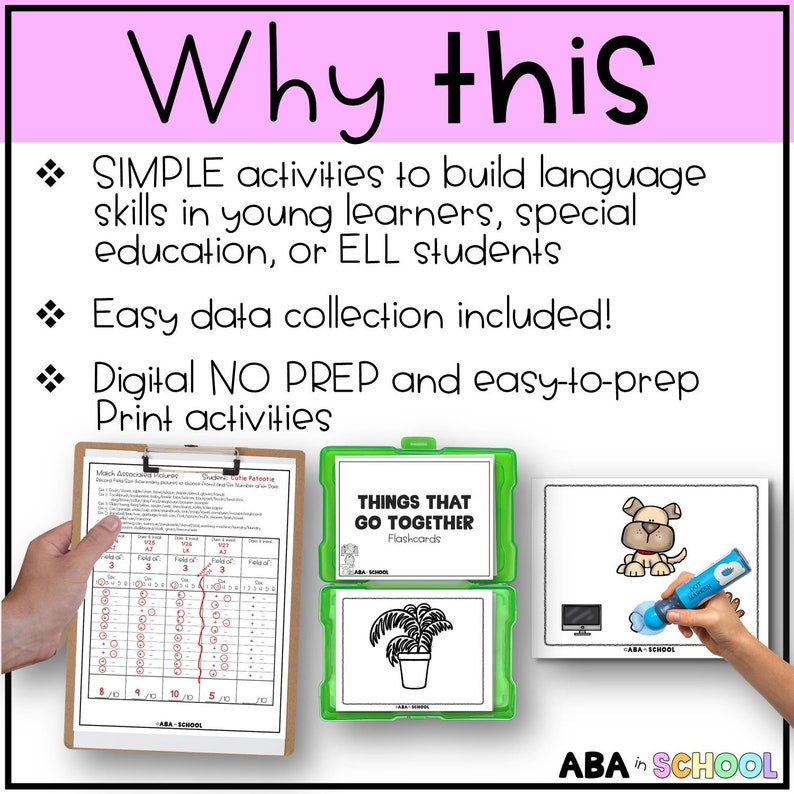 Word Associations Flashcards – Speech Therapy ABA Material (digital ...