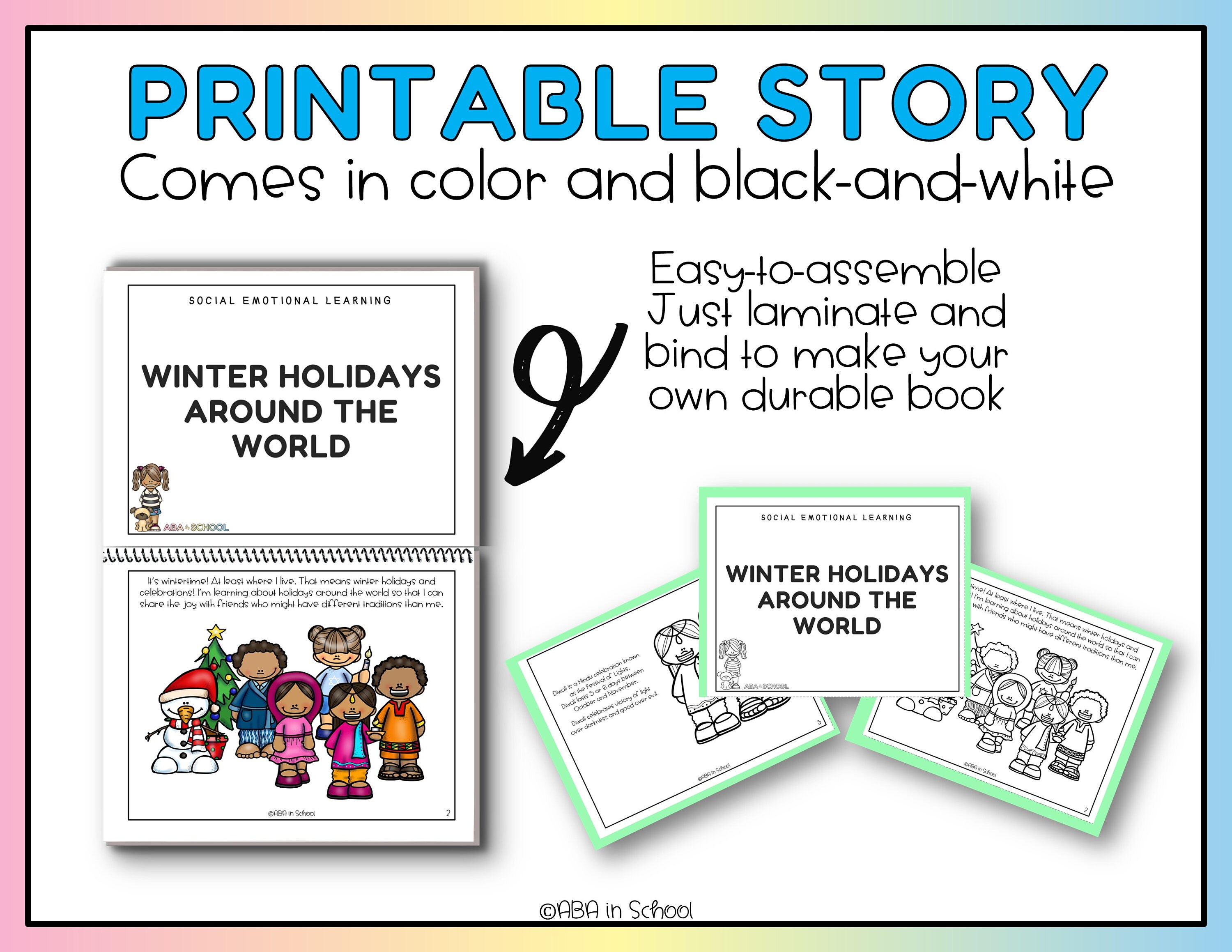 Winter Adaptive Books Holidays Around the World Special Education ...