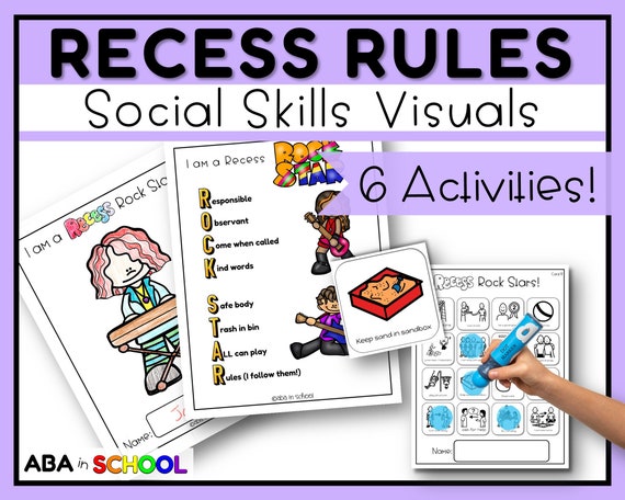 Recess Rules and Behavior Social Skills Visuals Playground - Etsy