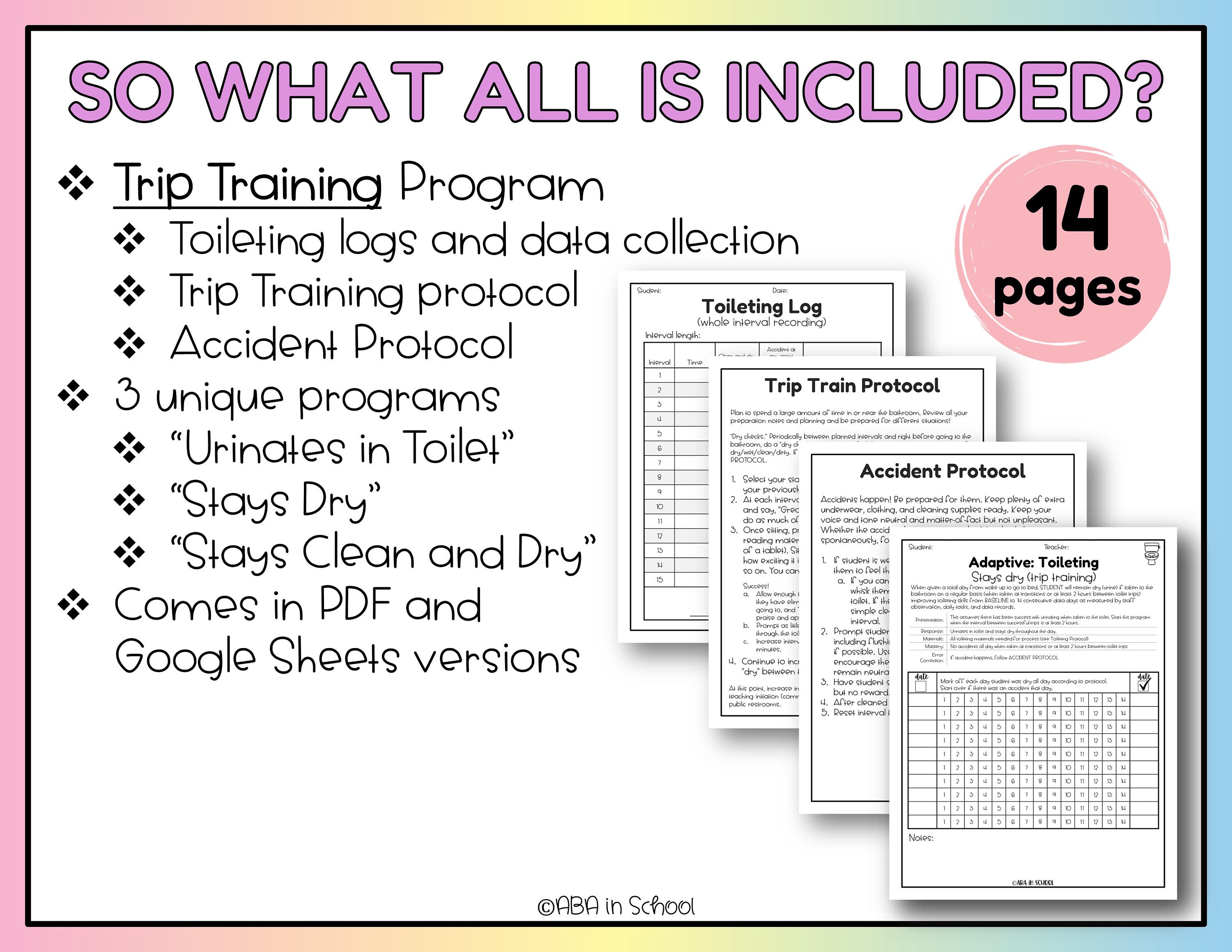 Potty Training Toolkit Adaptive IEP Goal With Data Collection Toileting ...