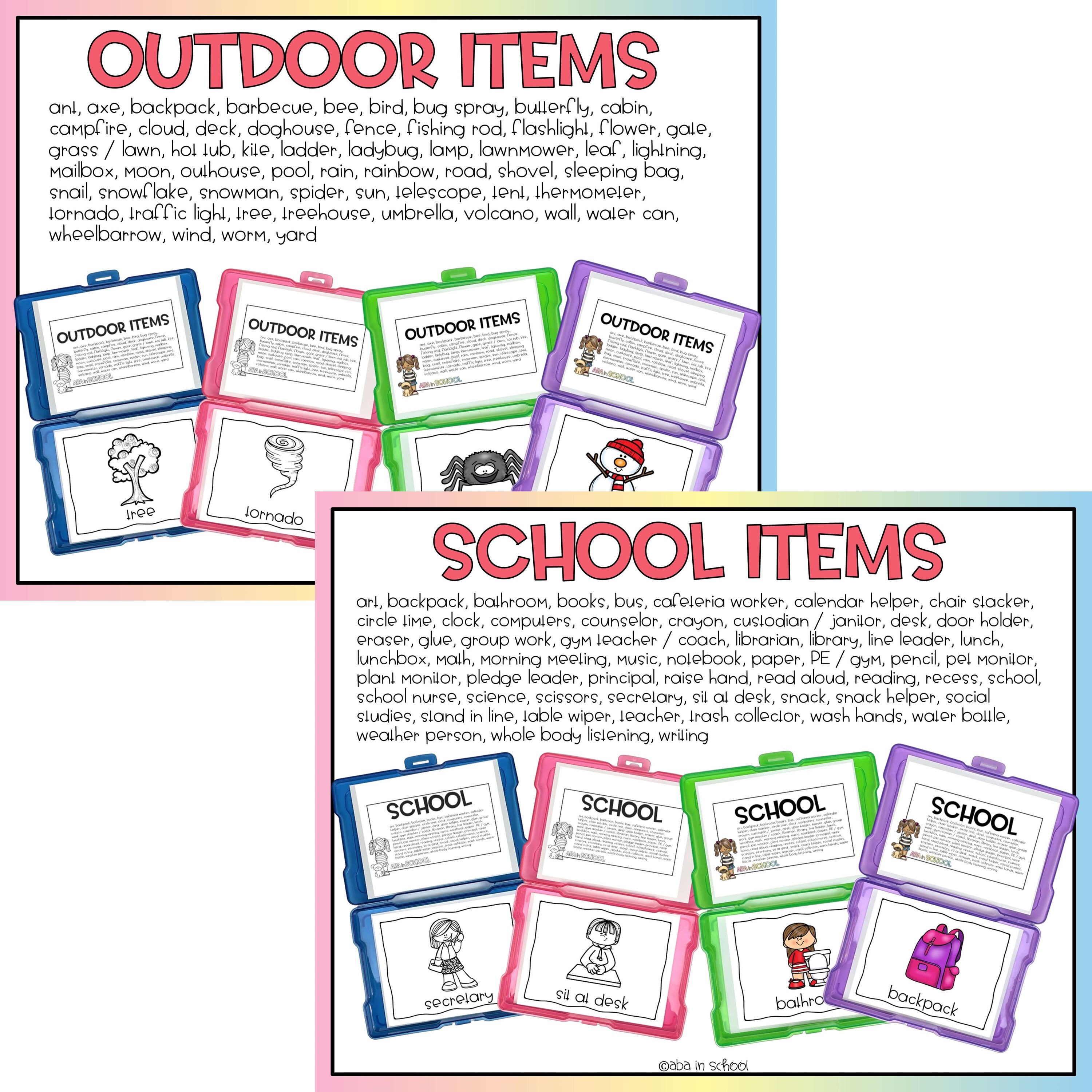 Printable Nouns Flashcards Special Education ABA ELL Speech Therapy ...