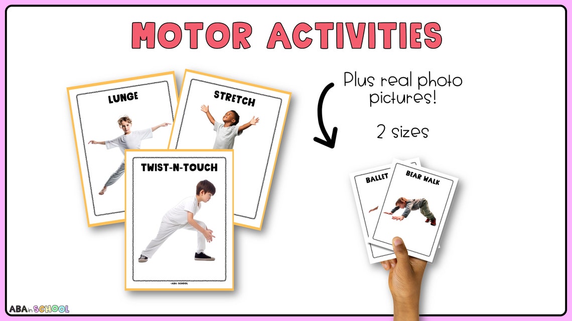 Motor Movement Activities Exercise Cards Self-regulation Visuals - Etsy