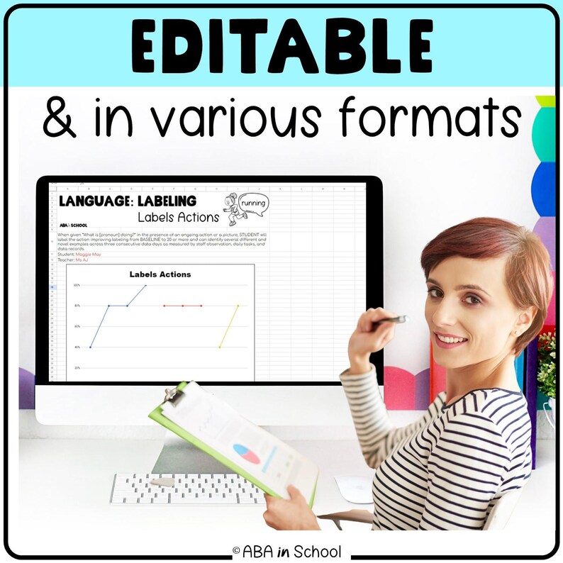Editable IEP Data Tracking Sheets for Expressive Vocabulary SMART Goals ...