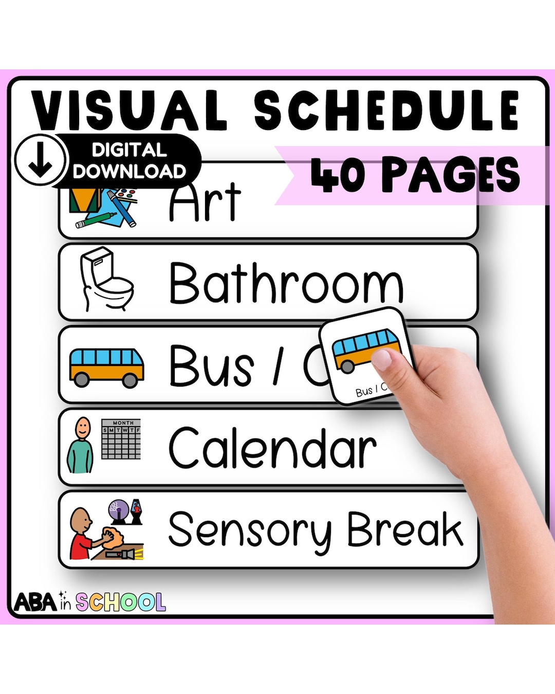 Preschool Visual Schedule - Kindergarten Visual Schedule Icons - Back ...