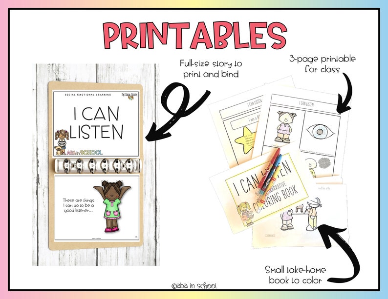 Preschool Social Skills Story and Activity I CAN LISTEN | Social ...