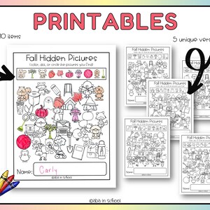 FALL Hidden Pictures Scavenger Hunt Preschool Activity Digital - Etsy