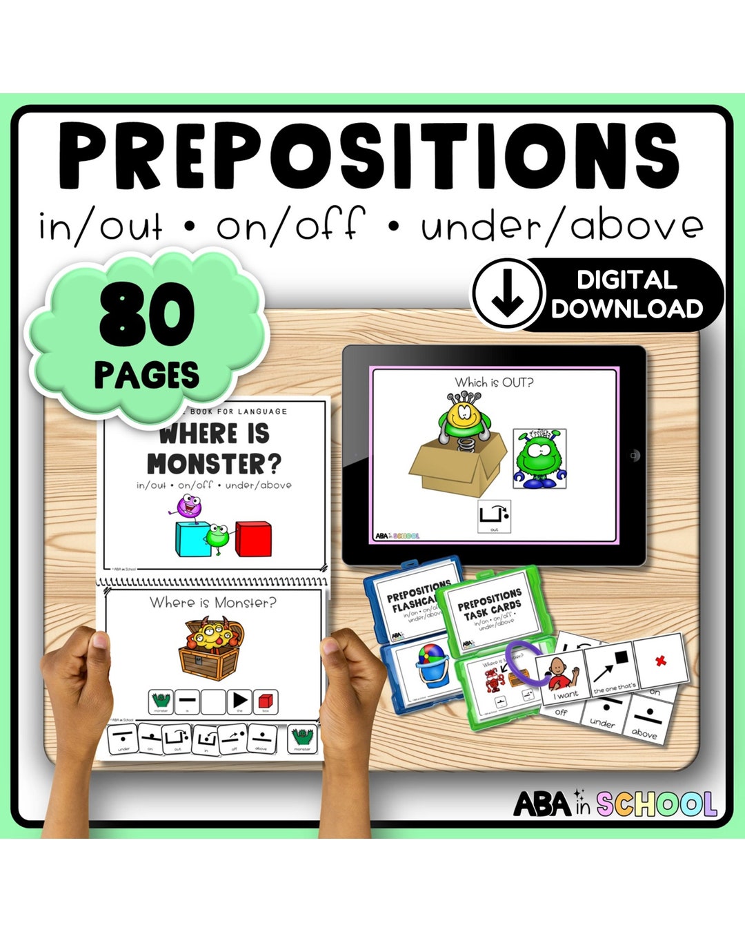 Prepositions Describing Games Speech Therapy ABA Data Sheets for IEP ...