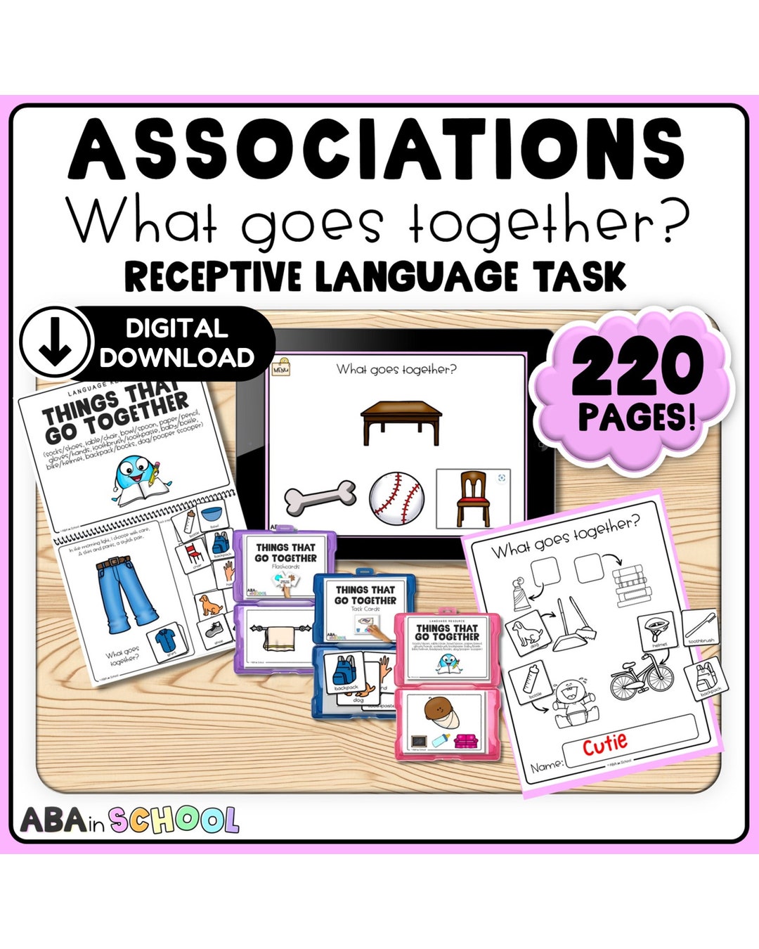 Word Associations Task Cards Flashcards - Speech Therapy Material ...