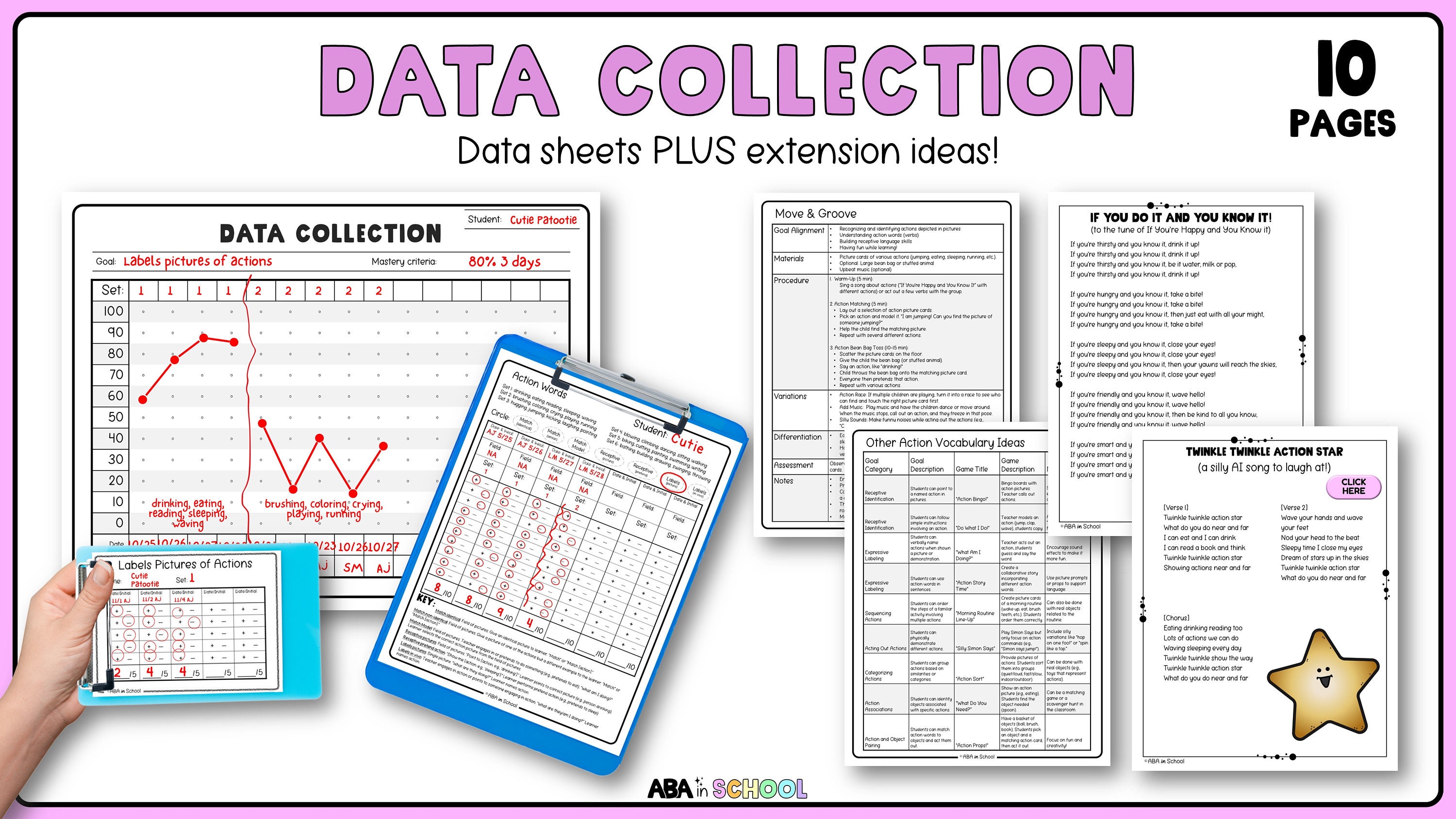 Labeling Actions - Identifying Actions and Verbs Flashcards - ABLLS ...