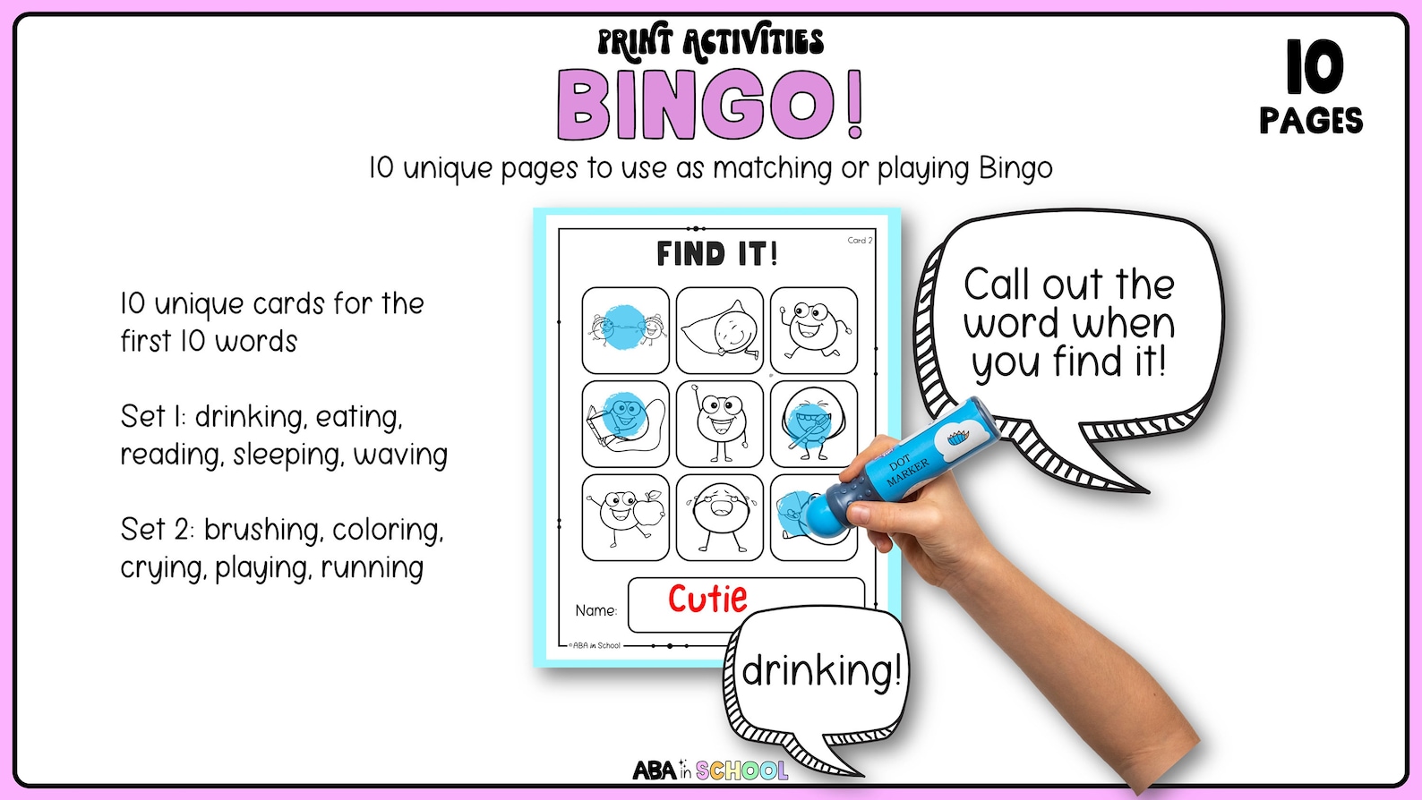 Labeling Actions - Identifying Actions and Verbs Flashcards - ABLLS ...
