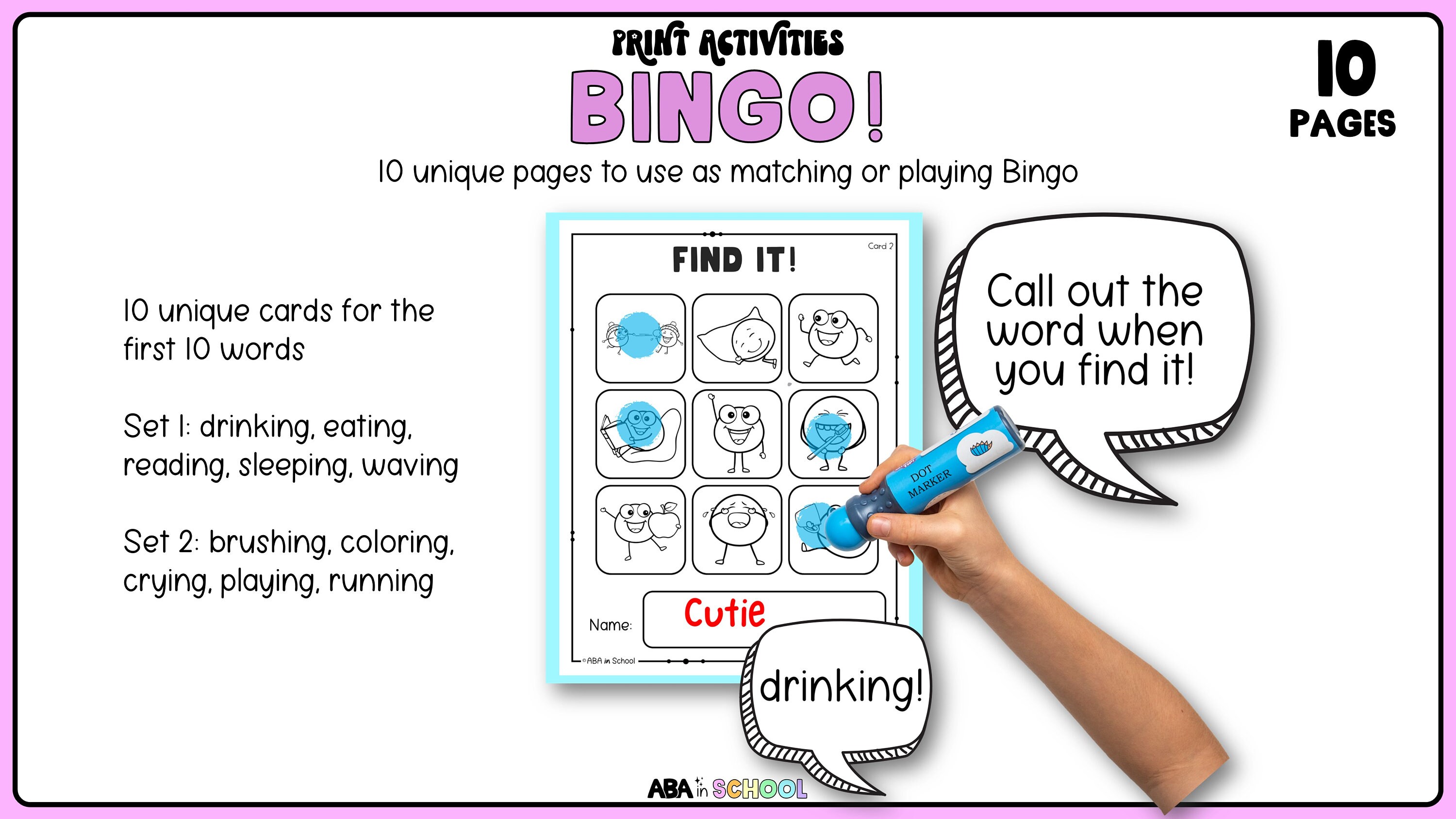 Labeling Actions - Identifying Actions and Verbs Flashcards - ABLLS ...