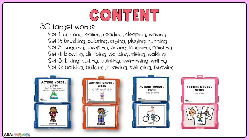 Tarjetas didácticas de verbos de acción para tarjetas de tareas ...