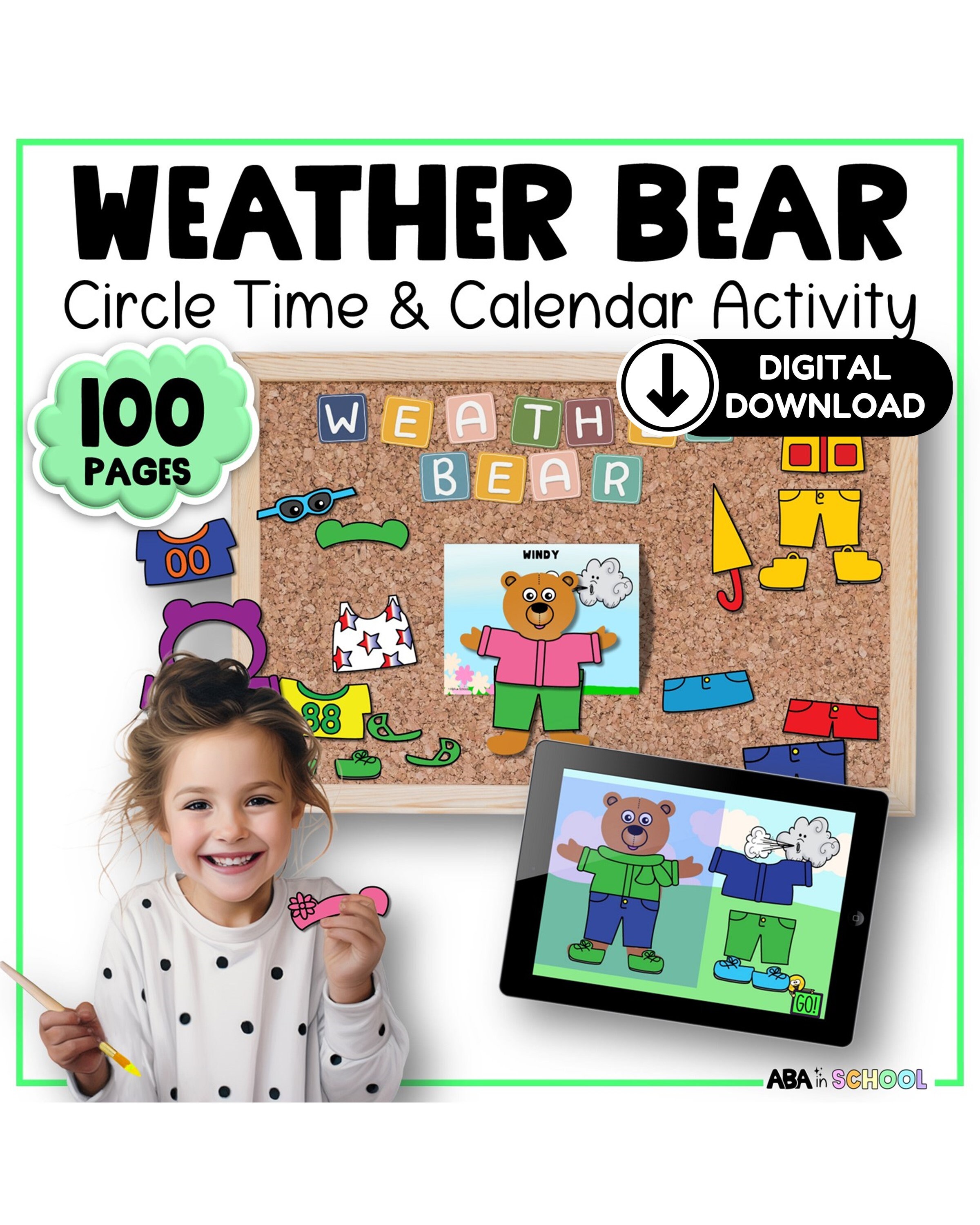 Dress the Weather Bear - Circle Time Calendar Activity Special ...